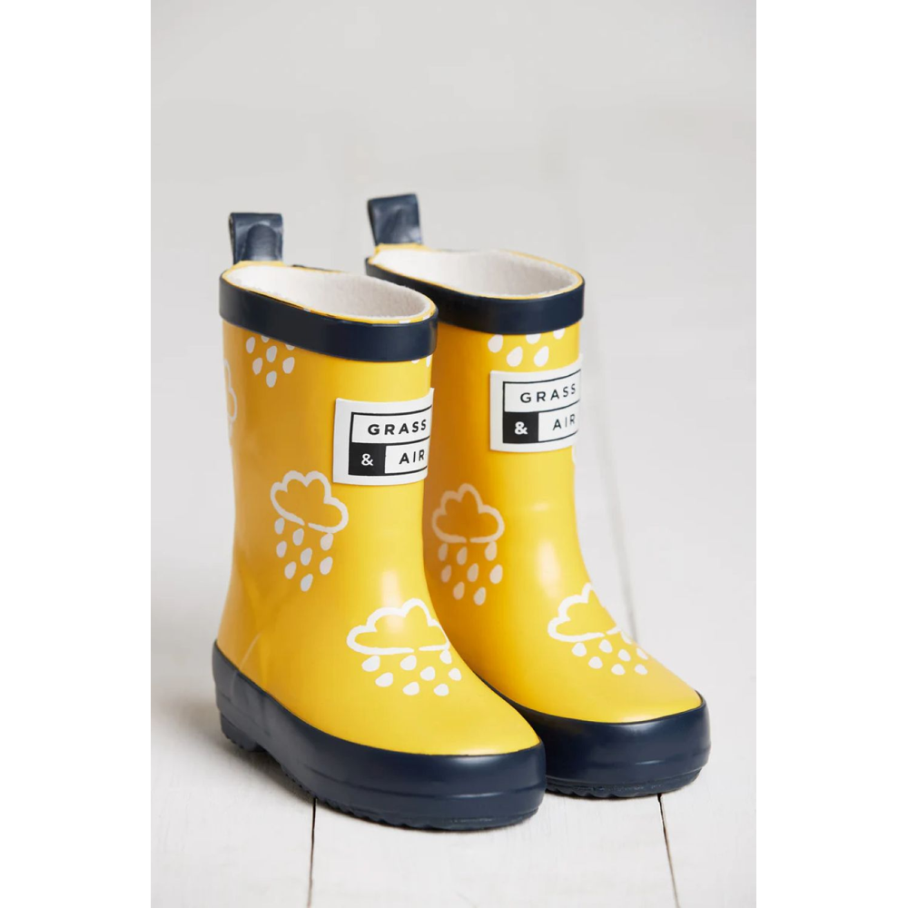 Grass & Air - Mini Adventure Boots with Bag - Yellow - Wellingtons ...