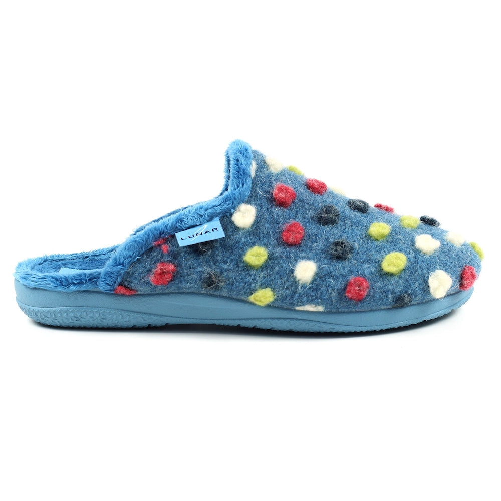 Lunar - Montreal - Mid Blue Spot - Slippers – Robert Carder Shoes